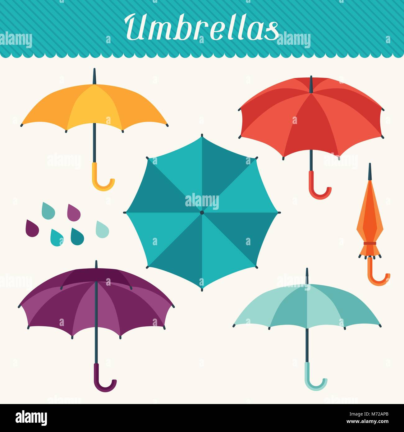 Isolated umbrellas vector set umbrella hi-res stock photography and ...