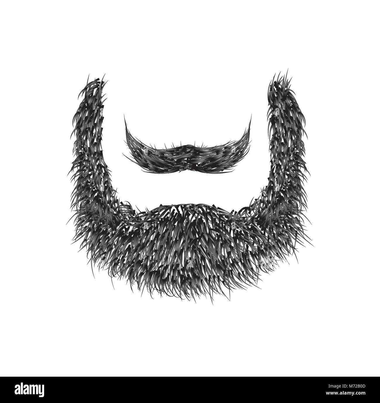 Realistic Beard isolated on white background vector illustration Stock ...