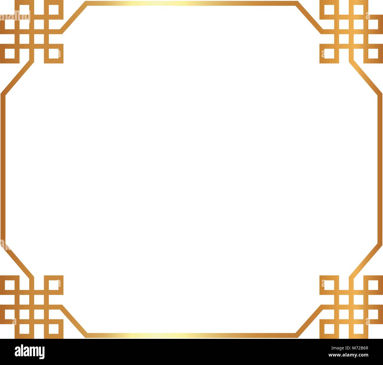 decorative design in gold frame with octagonal shape vector ...