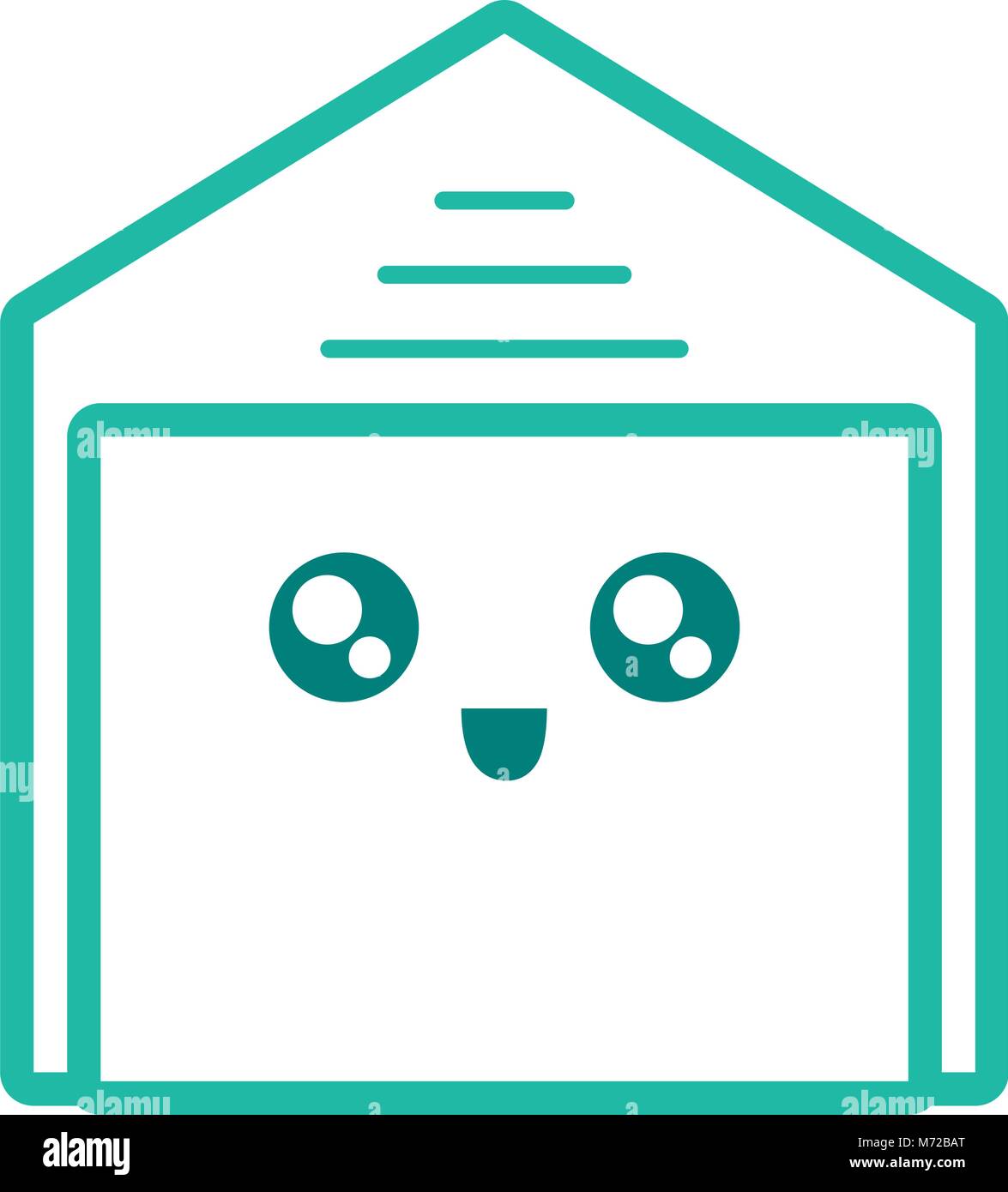 kawaii warehouse icon over white background colorful design vector ...