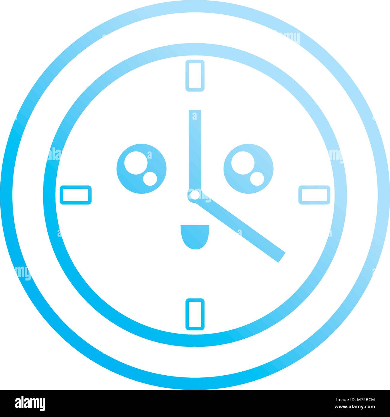 kawaii clock icon over white background colorful design vector ...