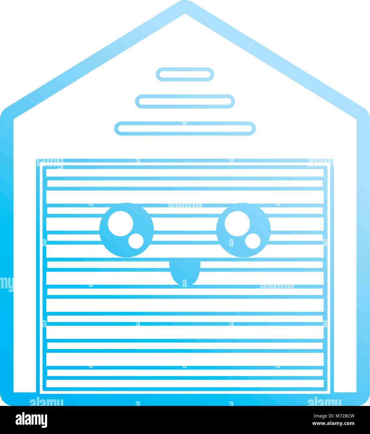 kawaii warehouse icon over white background colorful design vector ...