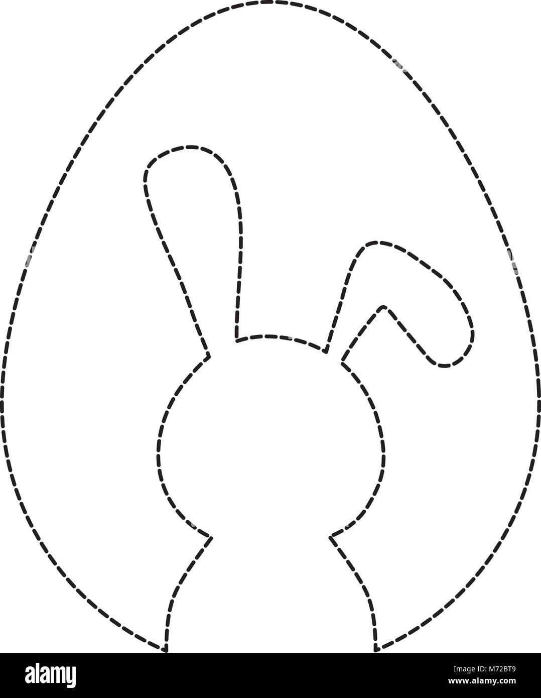 uncolored silhouette rabbit sticker over white background vector ...