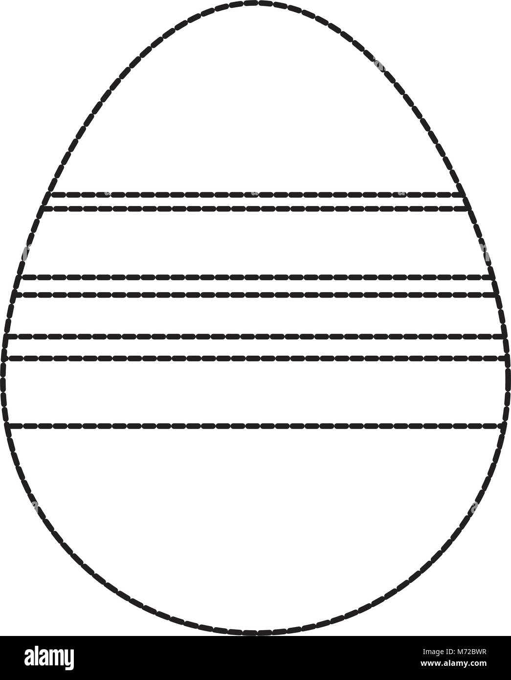 uncolored easter egg with lines sticker vector illustration Stock ...