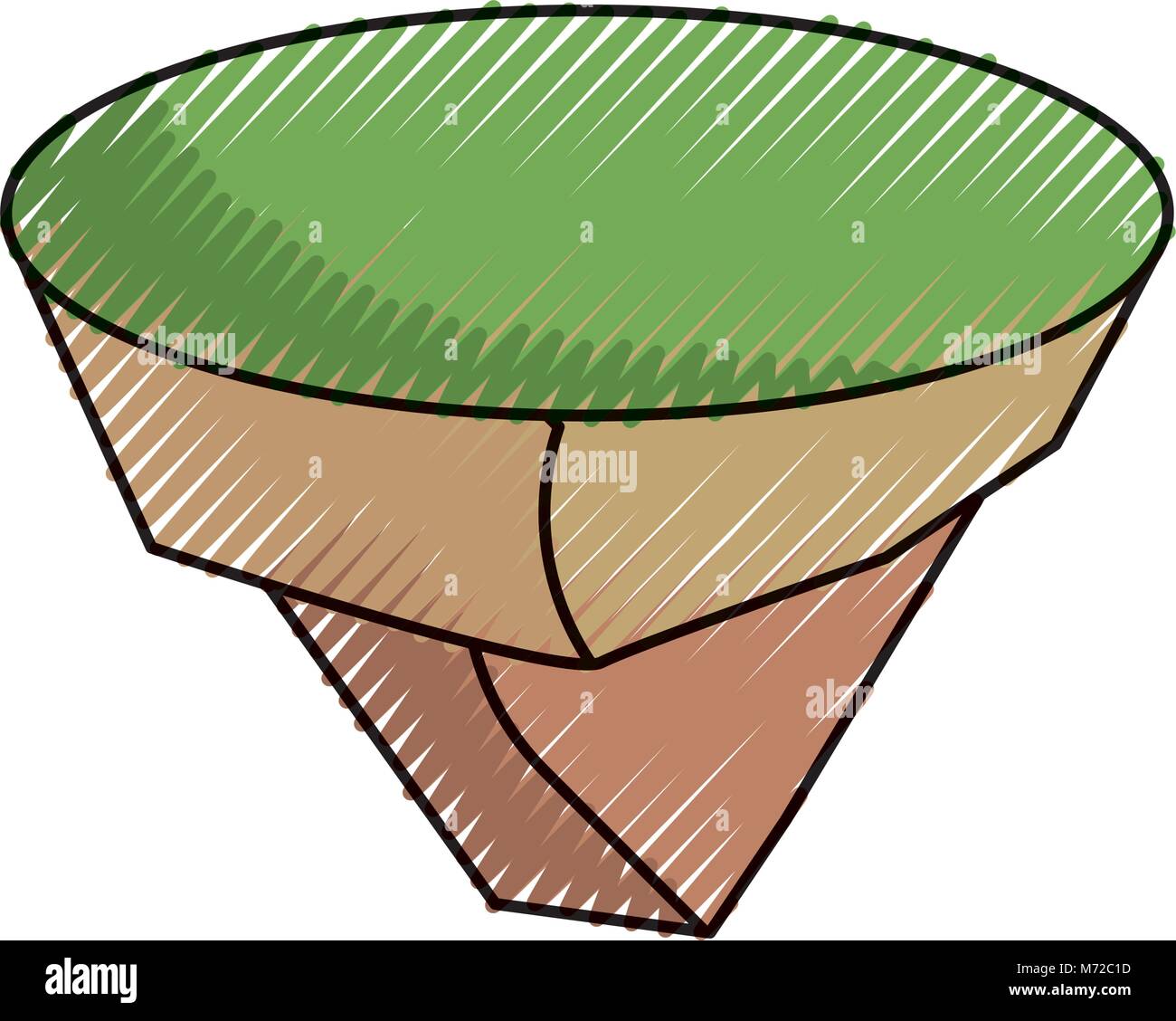 colored piece land doodle over white background vector illustration ...
