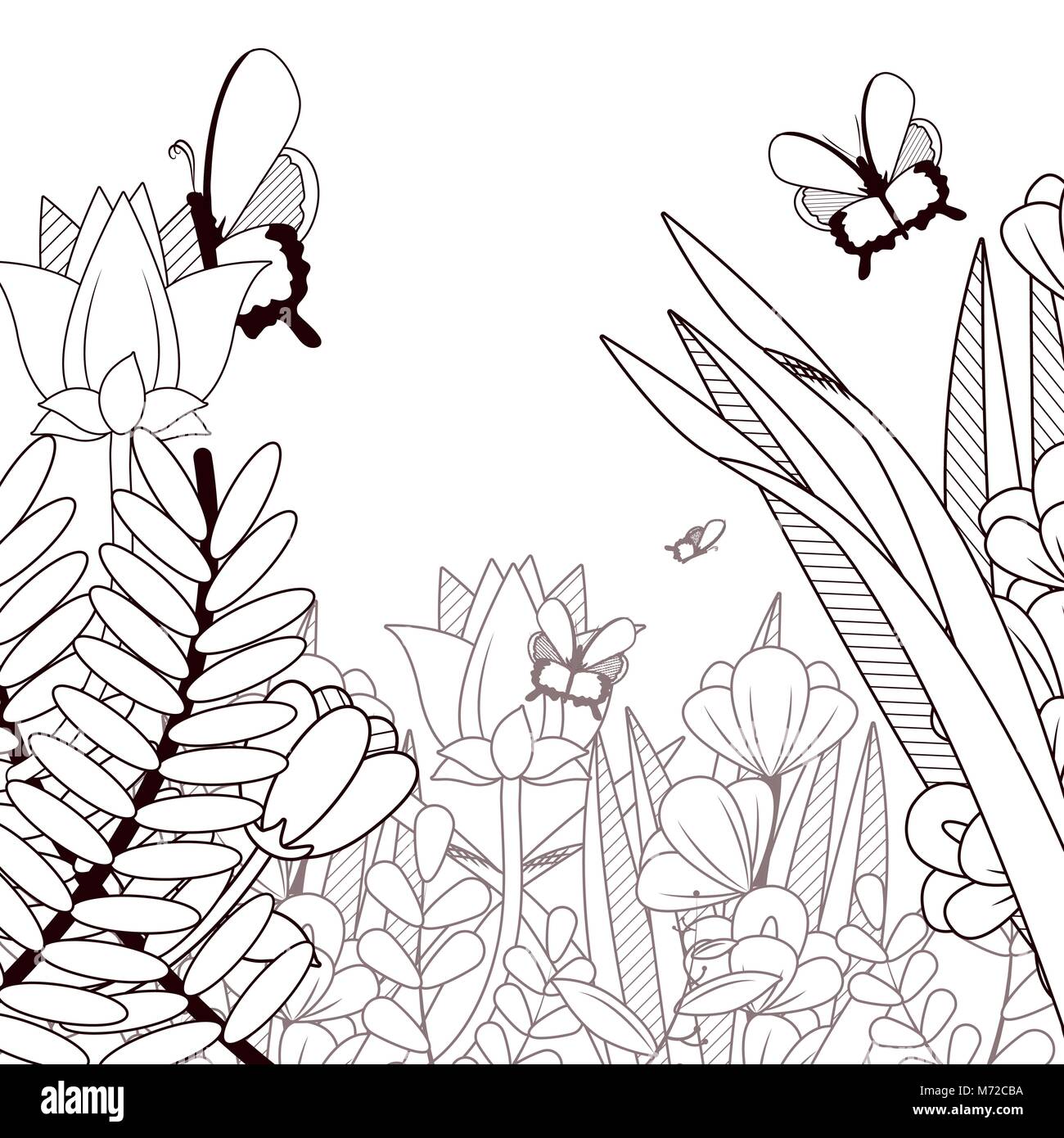 Beautiful butterflies flying on nature Stock Vector Image & Art - Alamy