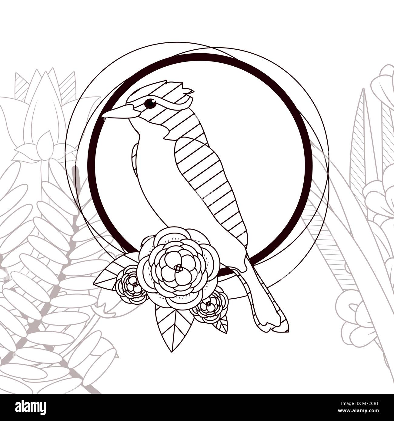 Beautiful bird drawing with flowers Stock Vector Image & Art - Alamy