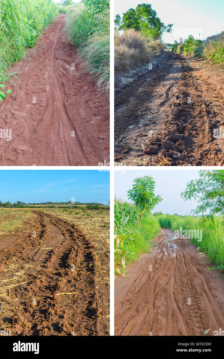 Off-road track in country farm Stock Photo - Alamy