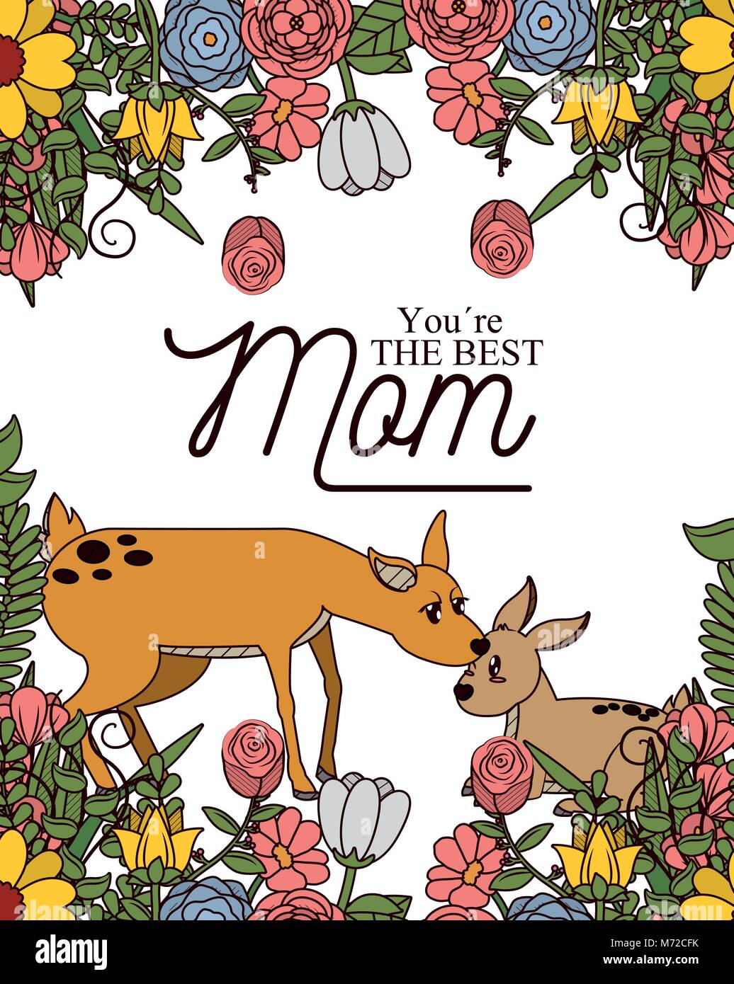 Happy mothers day card with cute animals Stock Vector Image & Art - Alamy