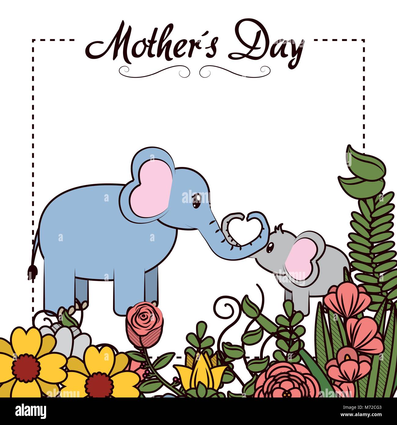 Happy mothers day card with cute animals Stock Vector Image & Art - Alamy