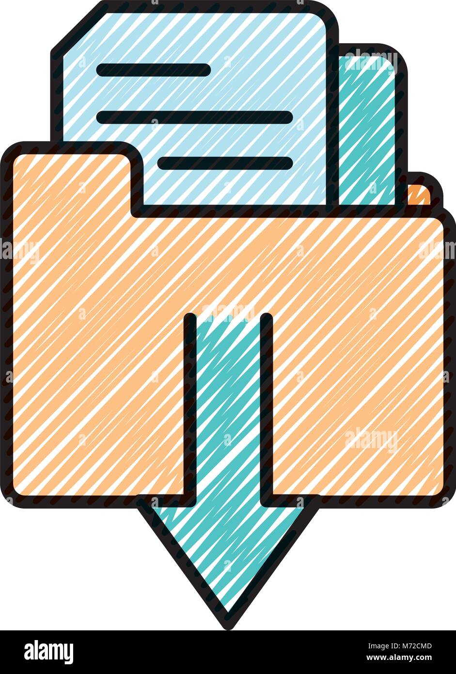 grated file folder downloading documents information Stock Vector Image ...