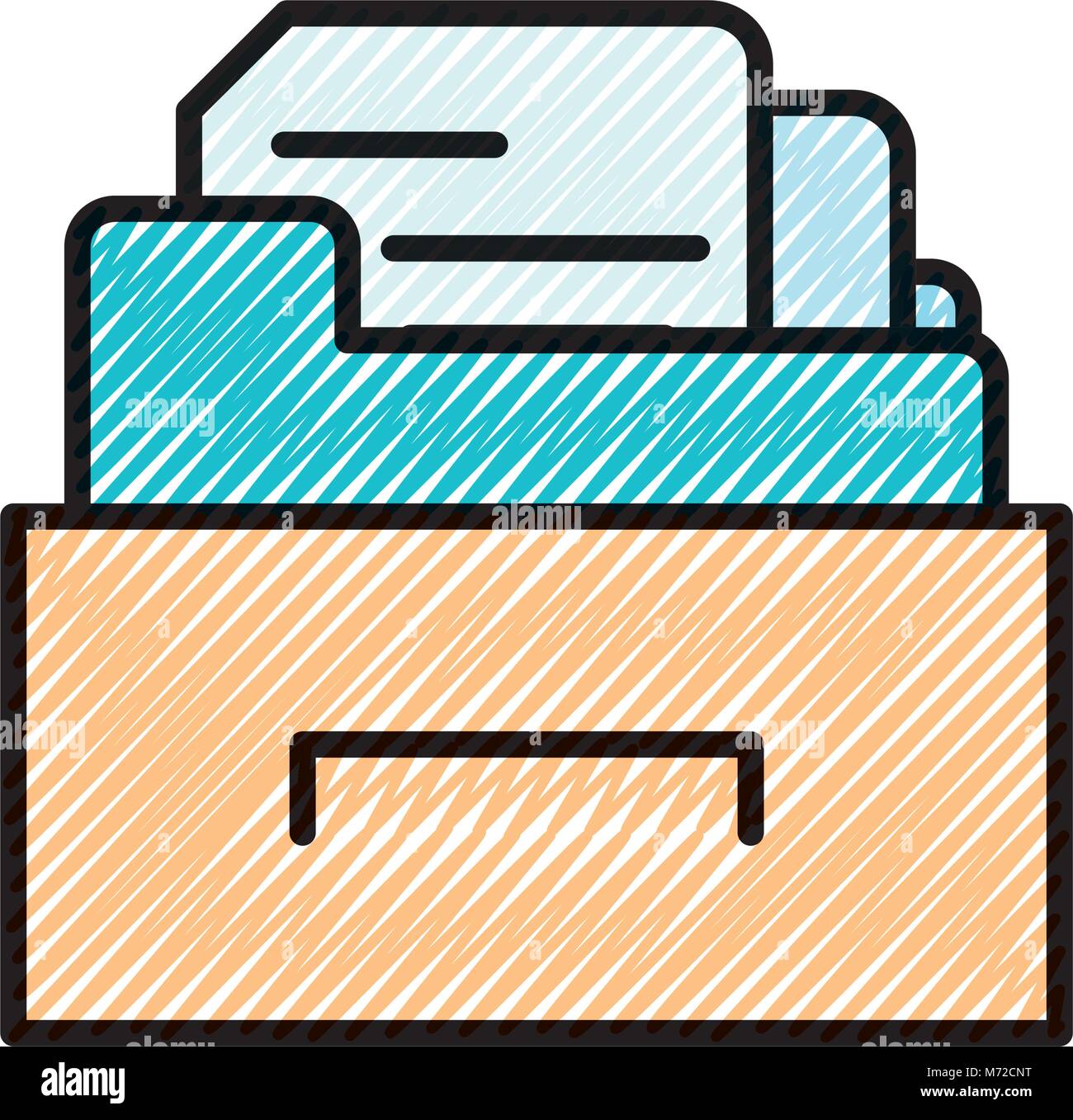 grated cabinet file folder with document archive Stock Vector Image ...