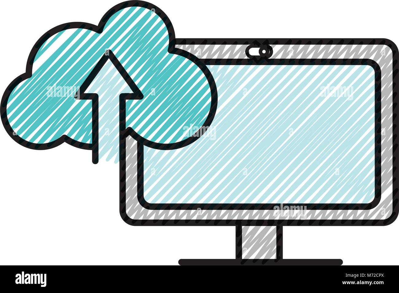grated computer technology with cloud data loading Stock Vector Image & Art - Alamy