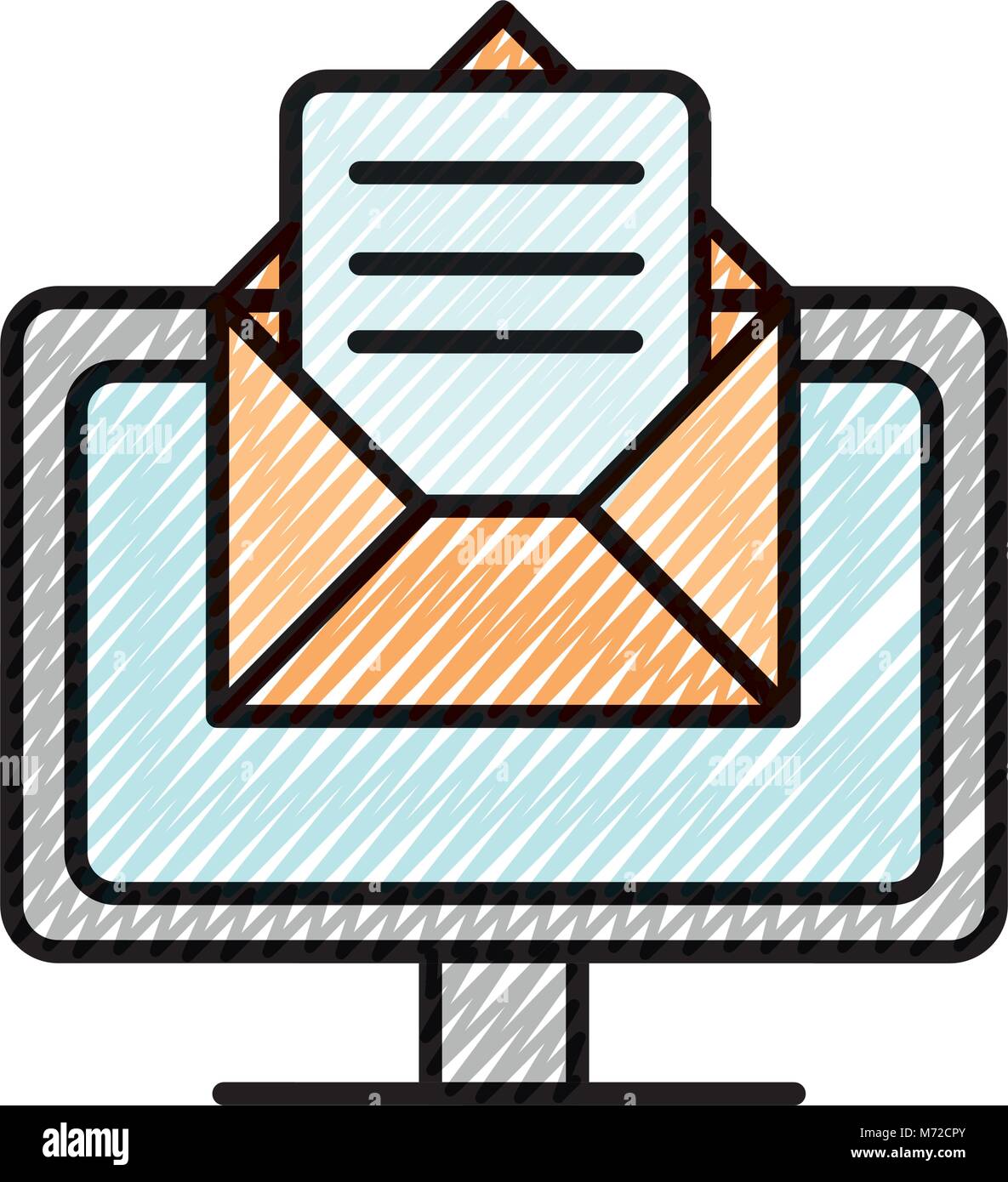 grated e-mail letter message with computer technology Stock Vector ...