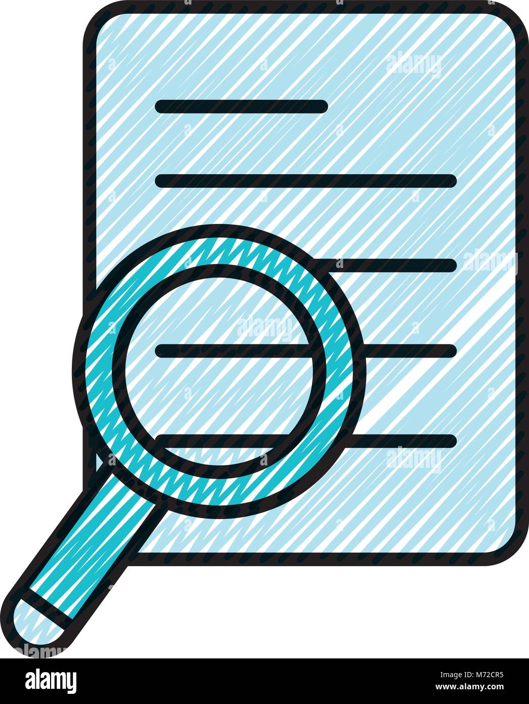 grated business document paper with magnifying glass Stock Vector Image ...