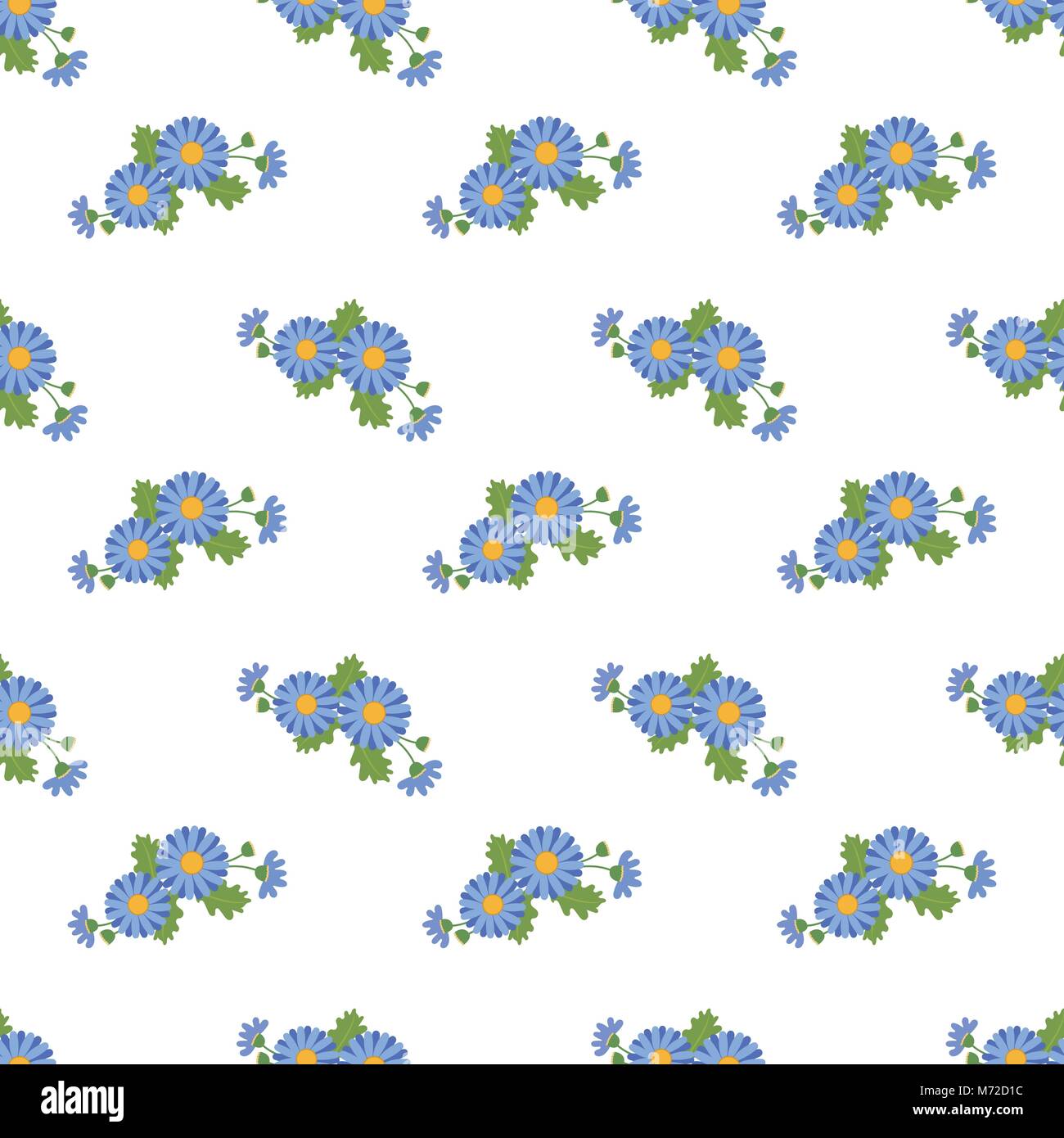 Seamless background image colorful botanic flower leaf plant asteraceae ...