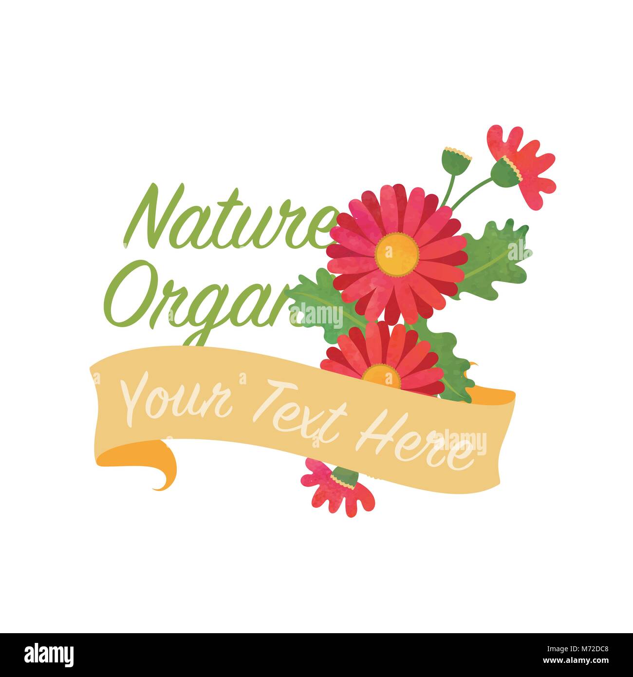 Colorful watercolor texture vector nature botanic garden flower banner ...
