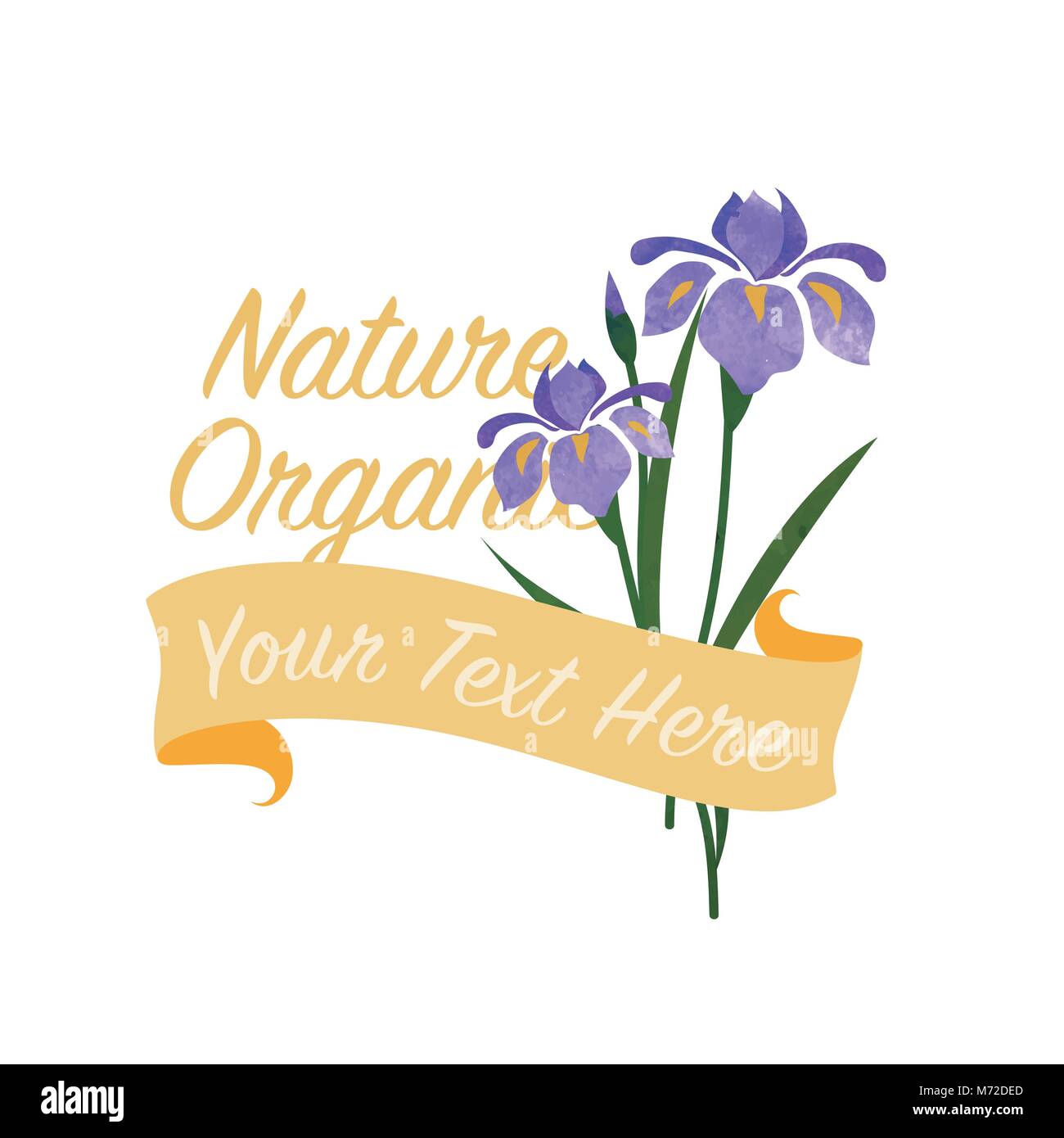 Purple iris label Stock Vector Images - Alamy