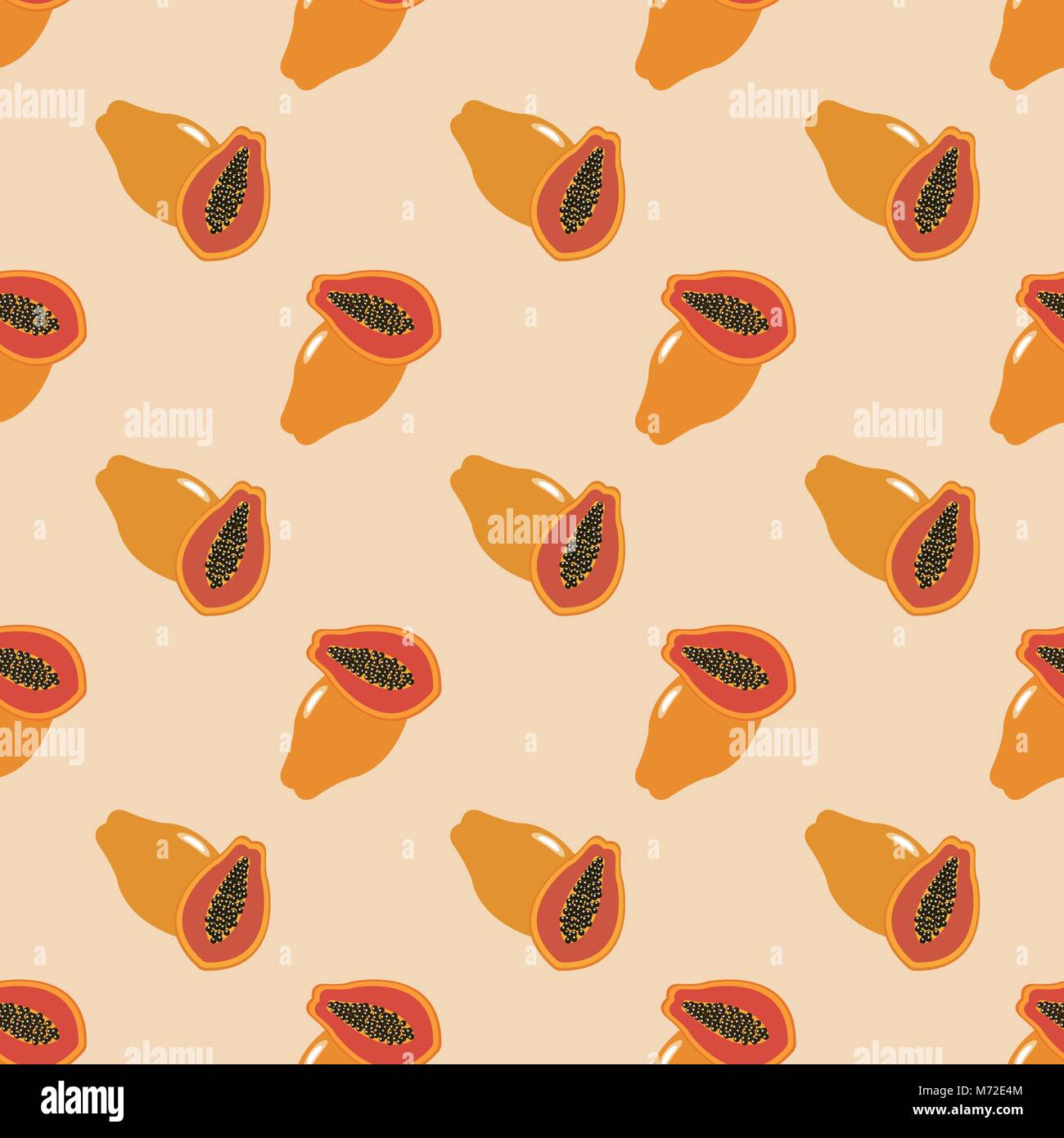 Seamless background image colorful tropical fruit papaya Stock Vector ...