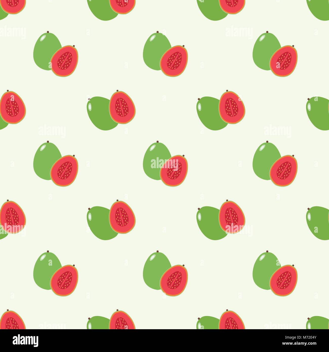 Seamless background image colorful tropical fruit guava Stock Vector ...