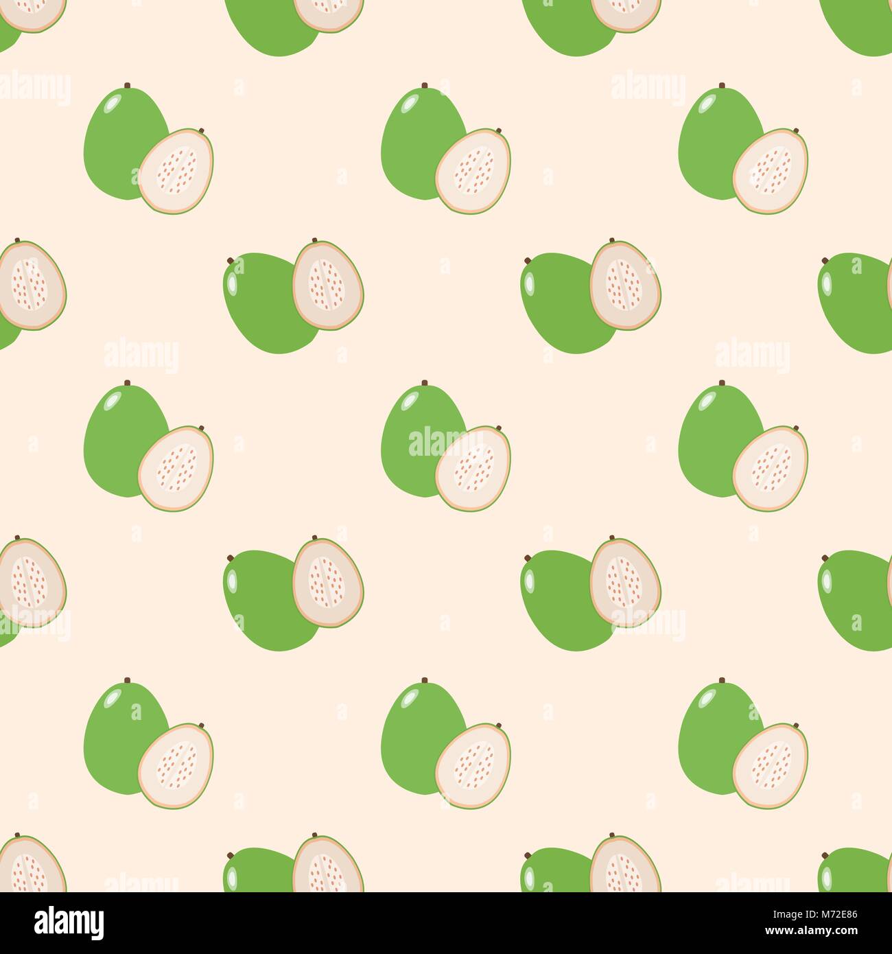 Seamless background image colorful tropical fruit guava Stock Vector ...