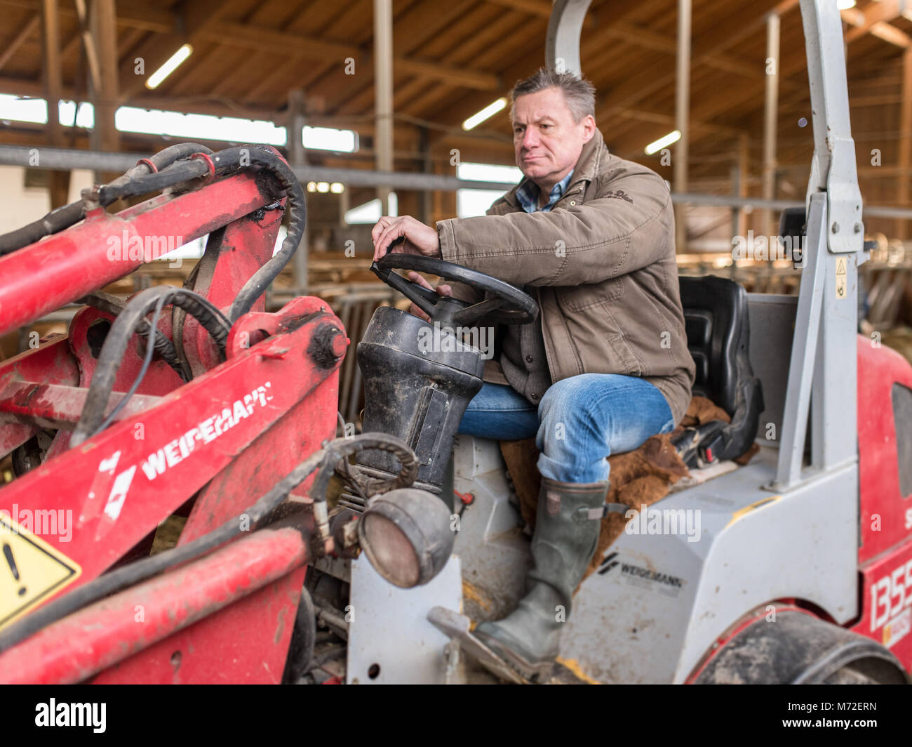Farmer stable work 15 Stock Photo - Alamy