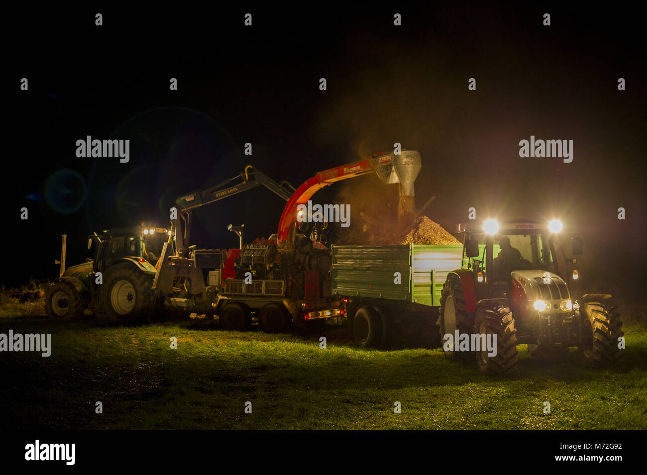 Wood chipper nightshot 5 Stock Photo - Alamy