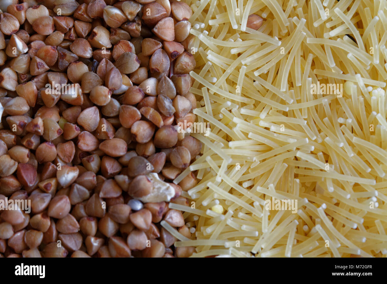 Buckwheat and pasta texture high-quality photograph of premium ...