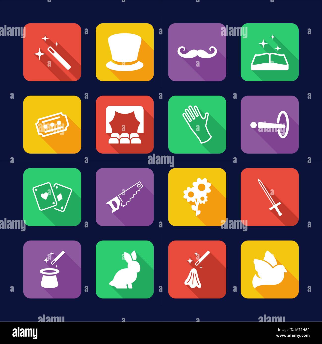 Magic Icons Flat Design Stock Vector Image & Art - Alamy