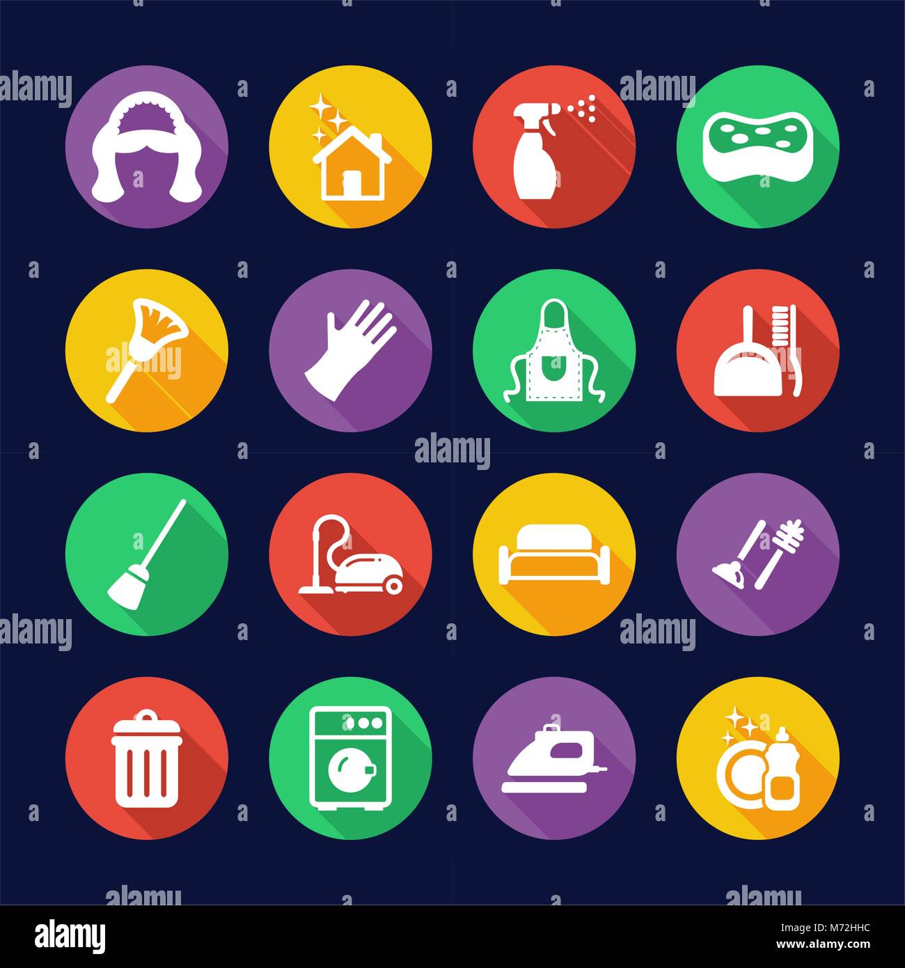 Maid Icons Flat Design Circle Stock Vector Image & Art - Alamy