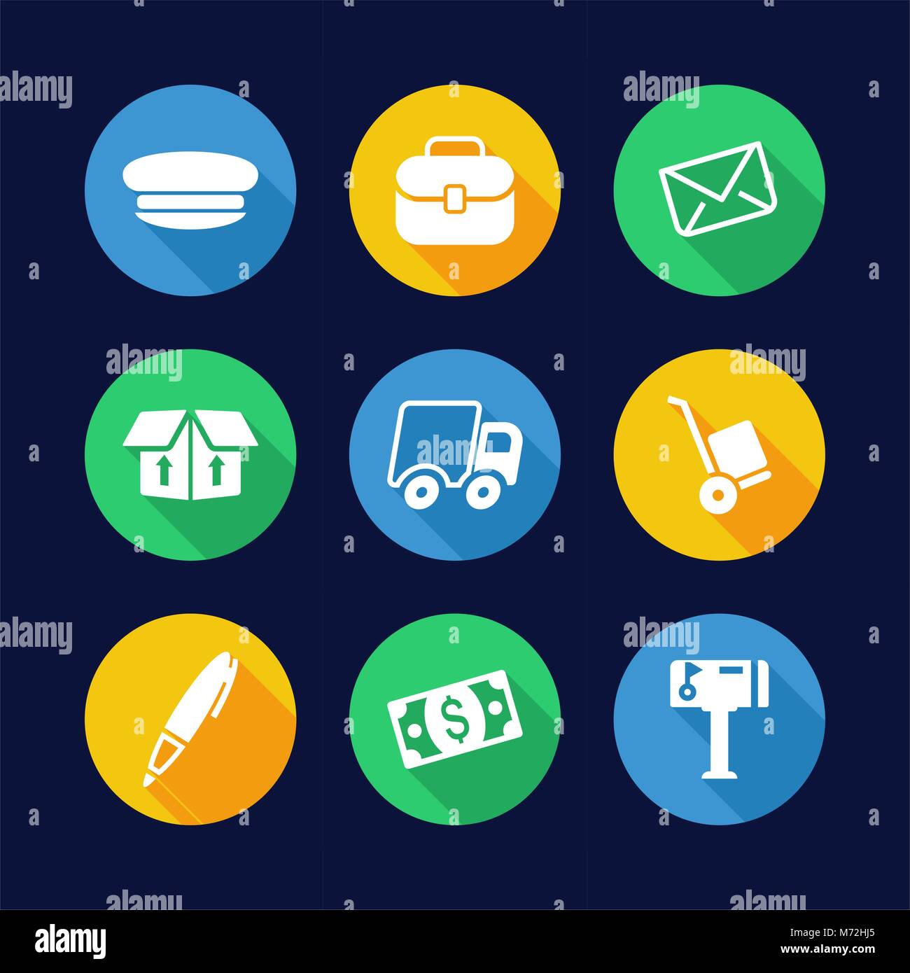Mail Man Icons Flat Design Circle Stock Vector Image & Art - Alamy