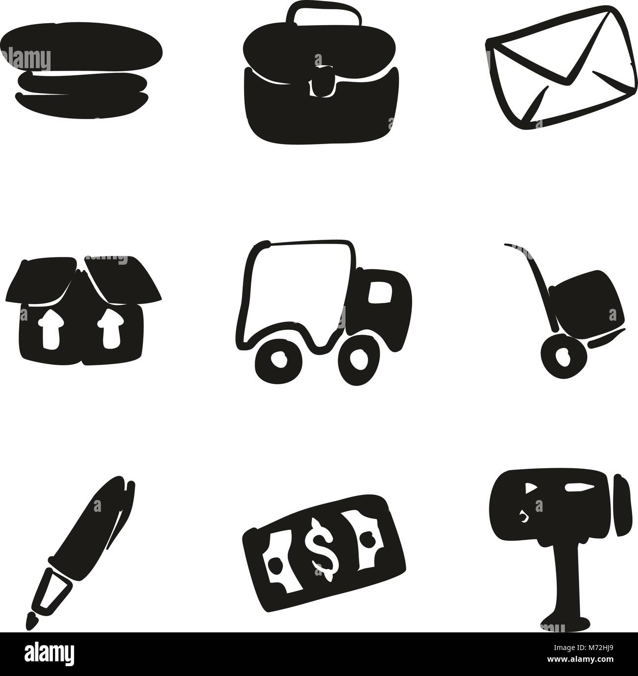 Mail Man Icons Freehand Fill Stock Vector Image & Art - Alamy