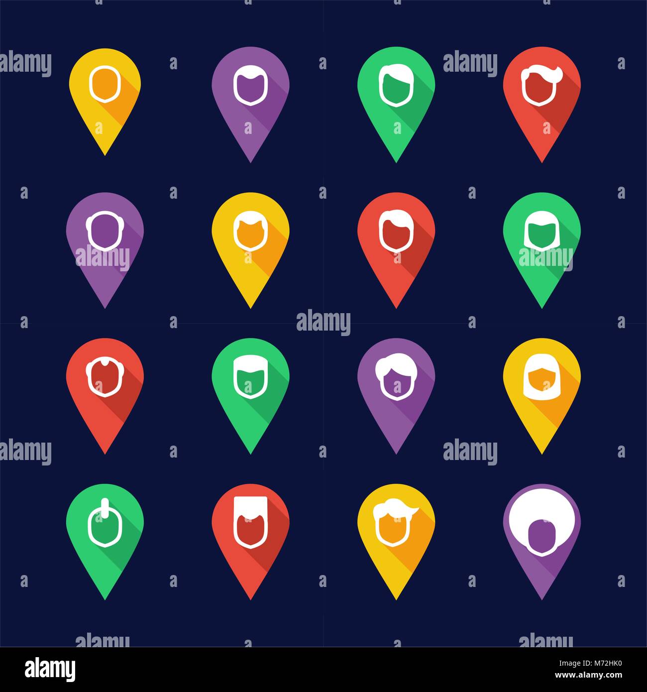 Male Haircut Icons Flat Design Pin Stock Vector Image & Art - Alamy
