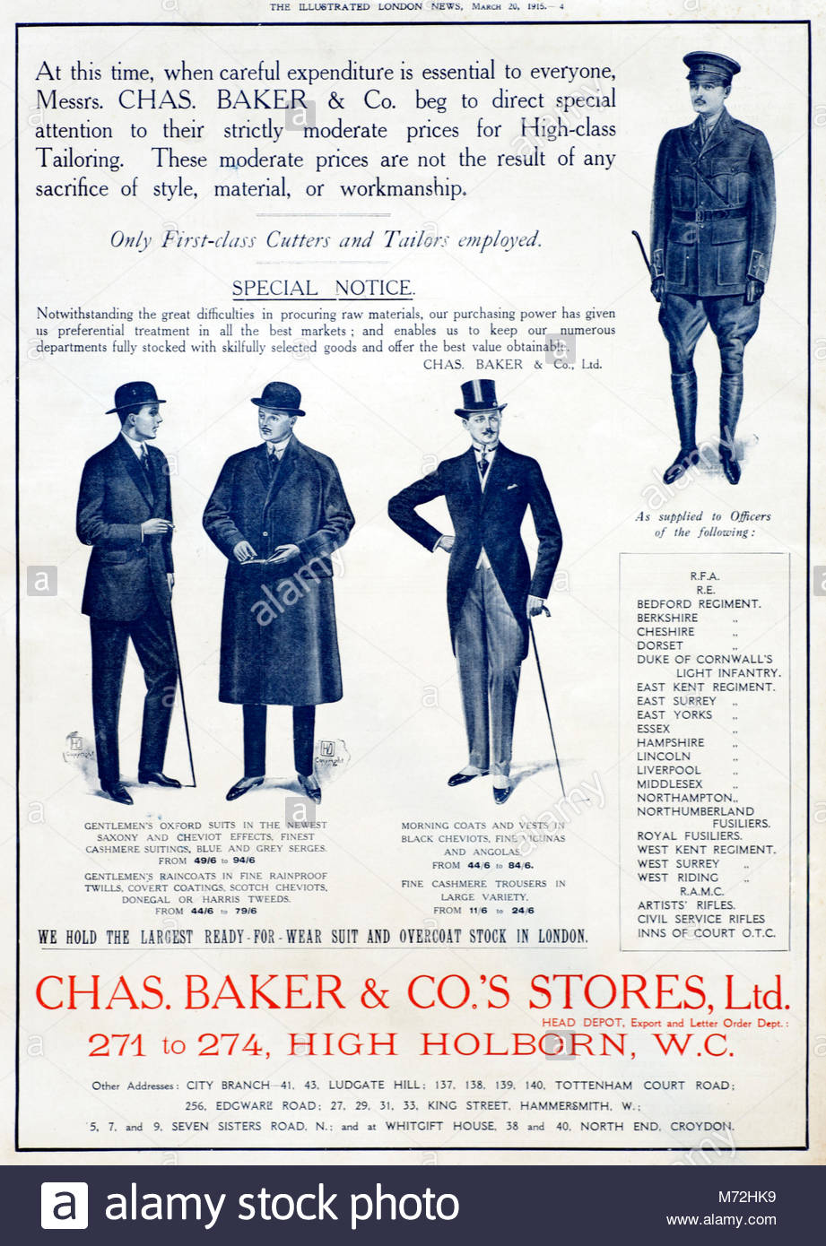 Chas. Baker & Co.'s Stores Ltd. London, England, vintage advertising ...