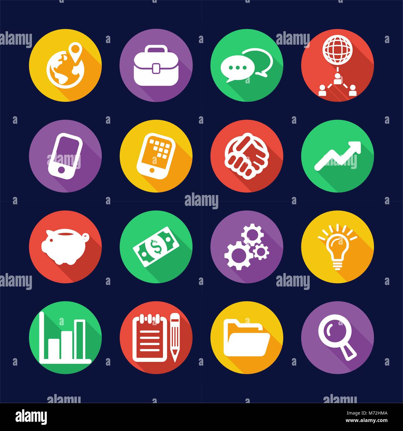 Manager Icons Flat Design Circle Stock Vector Image & Art - Alamy