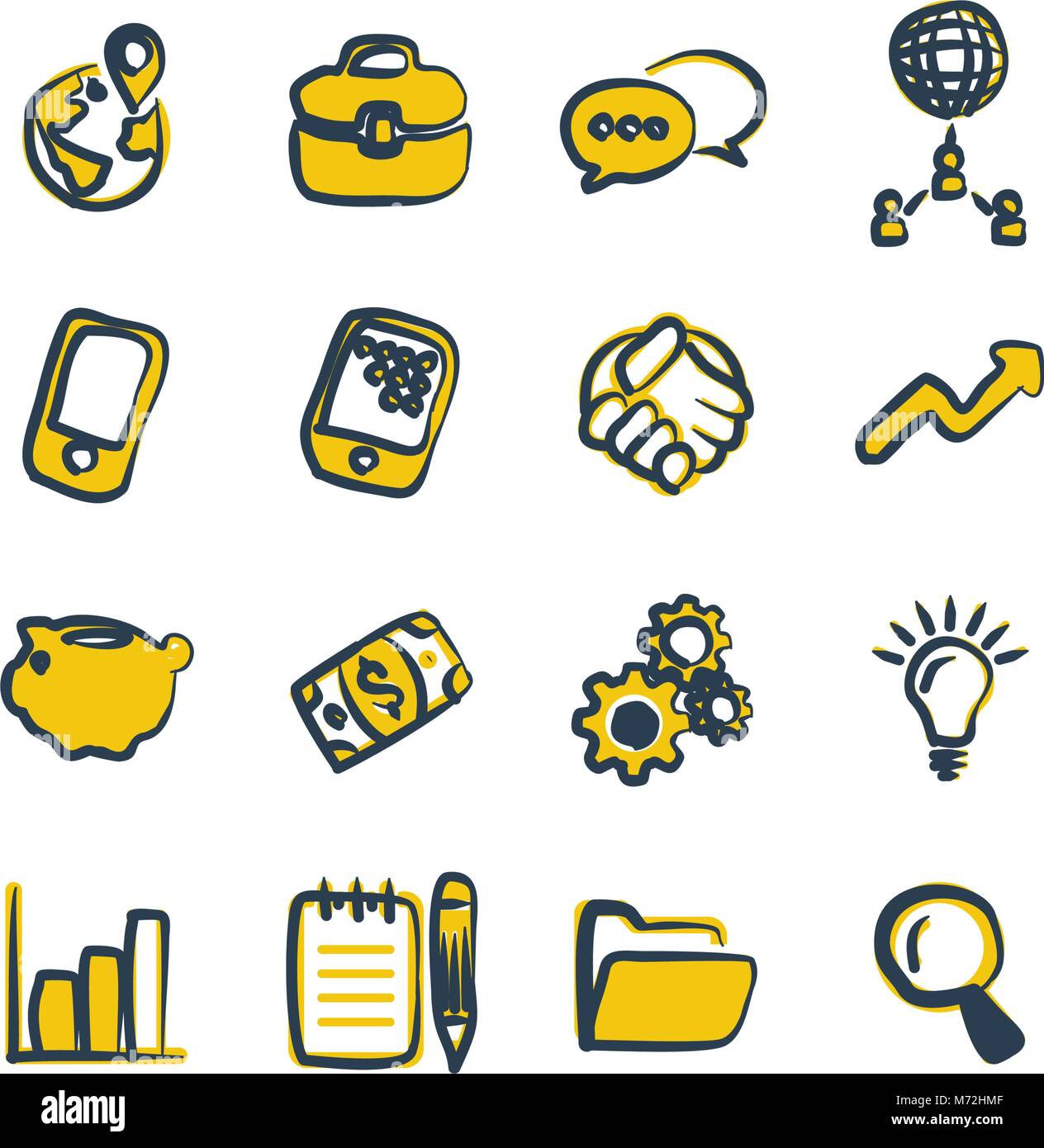 Manager Icons Freehand 2 Color Stock Vector Image & Art - Alamy