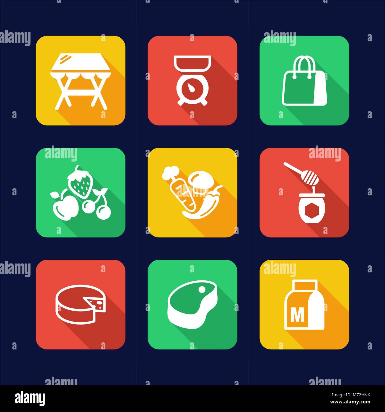 Market Place Icons Flat Design Stock Vector Image & Art - Alamy