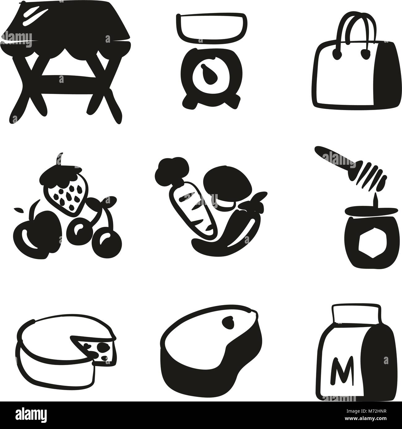Fruit and vegetable market place Stock Vector Images - Alamy