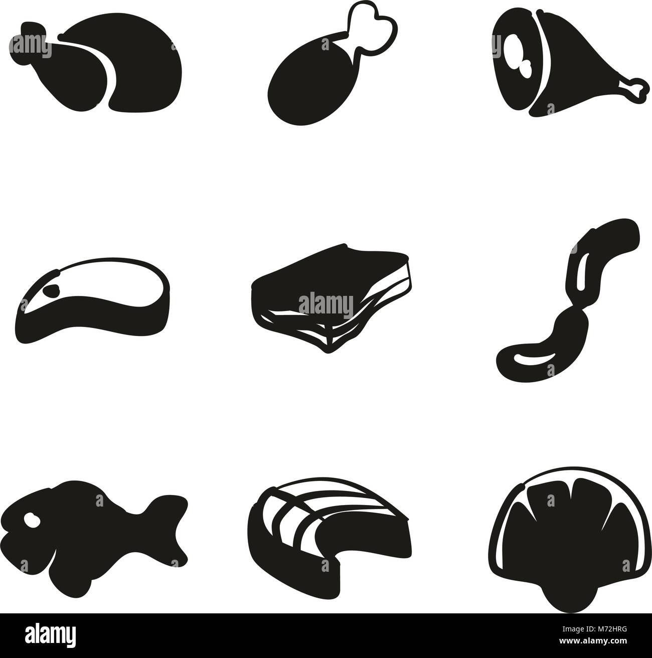 Meat Icons Freehand Fill Stock Vector Image & Art - Alamy