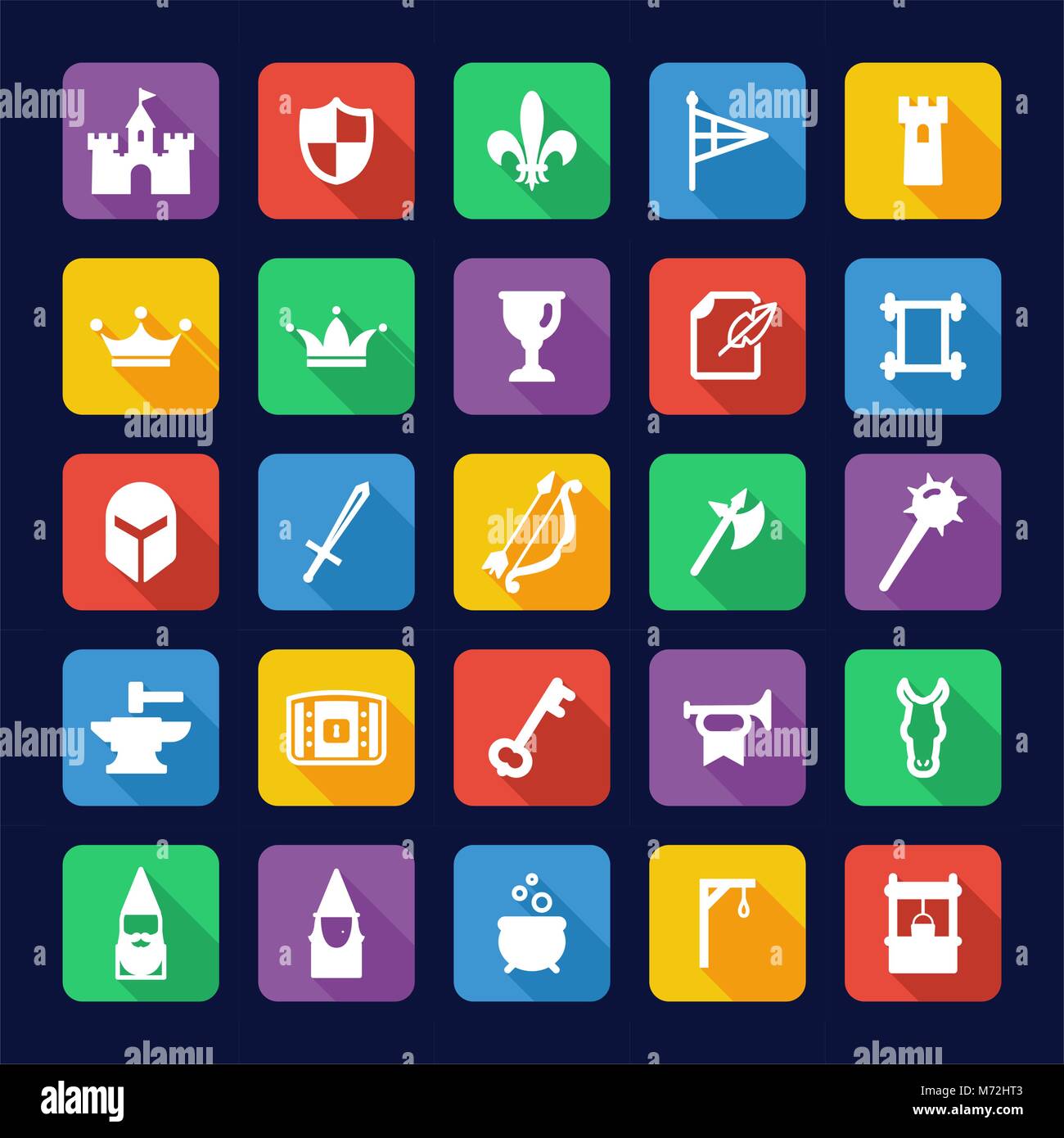 Medieval Castle Icons Flat Design Stock Vector Image & Art - Alamy