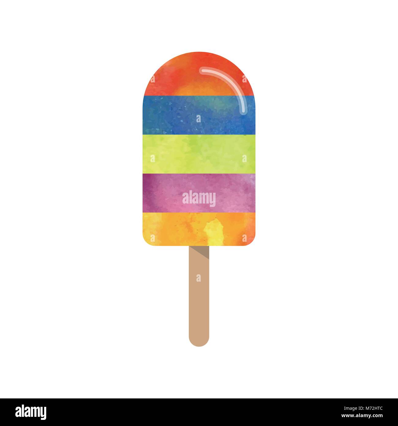 Colorful watercolor texture vector popsicle ice cream sweet summer ...