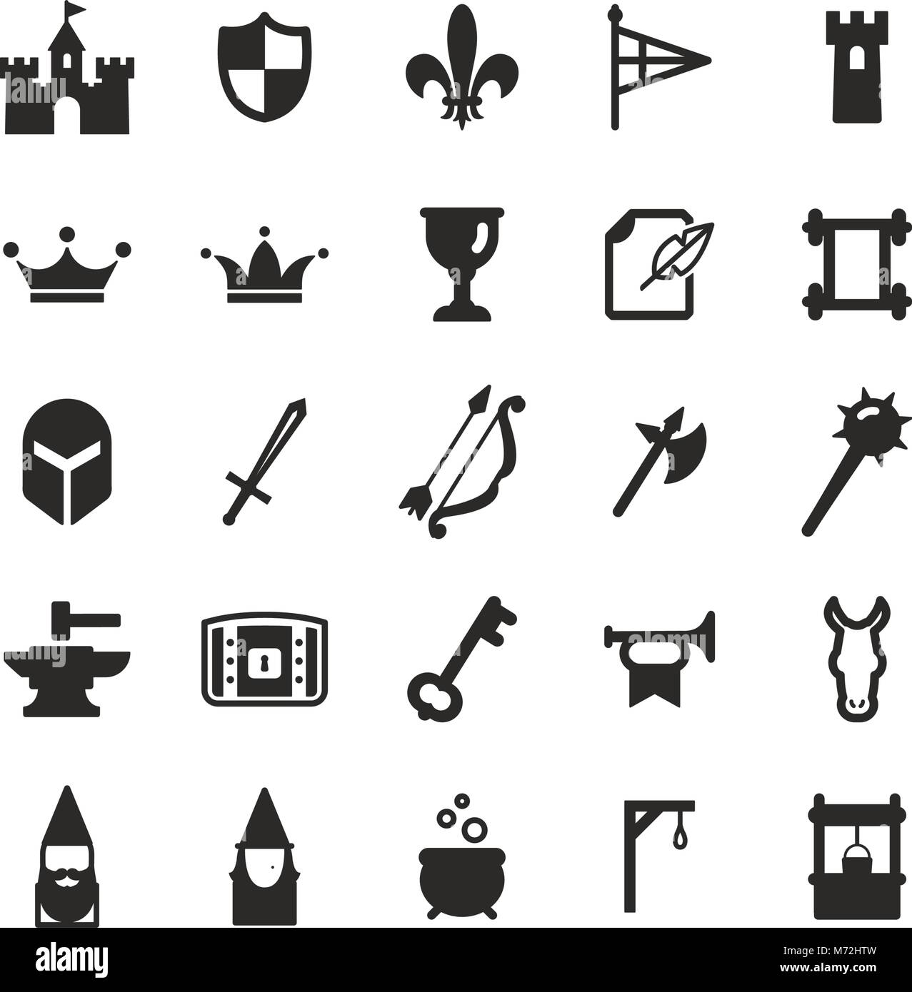 Medieval Castle Icons Stock Vector Image & Art - Alamy