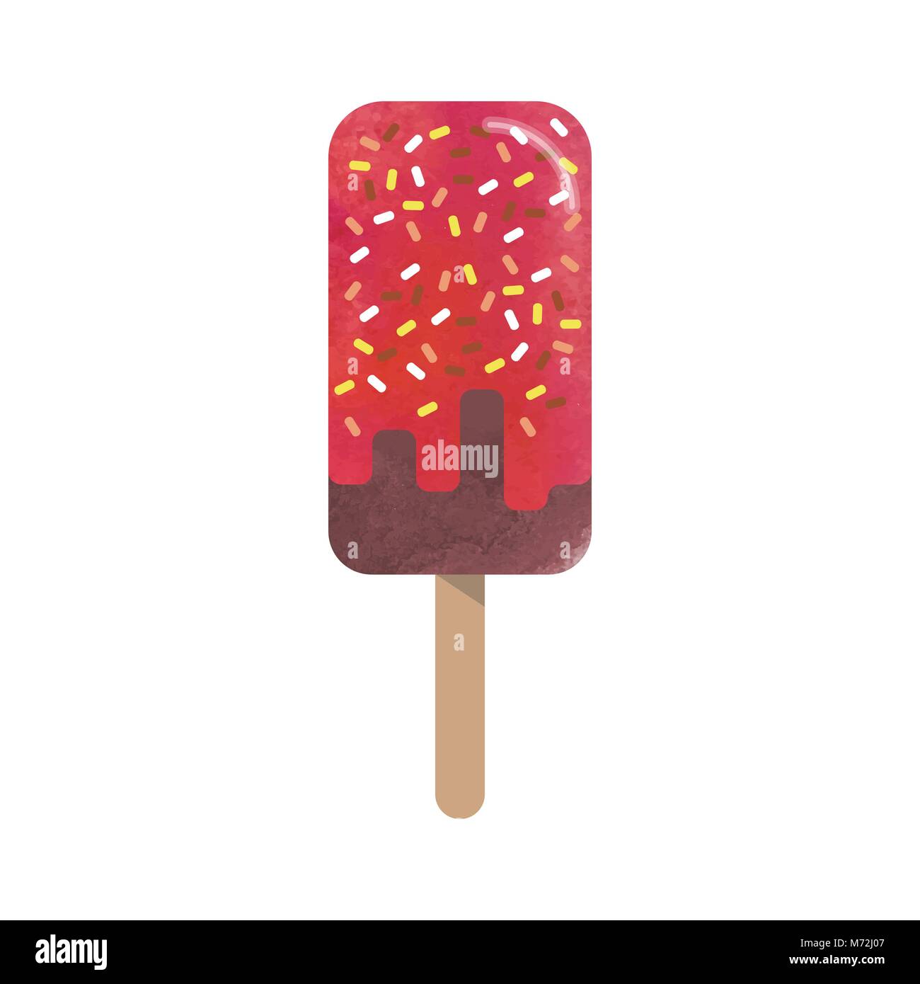 Colorful watercolor texture vector popsicle ice cream sweet summer ...