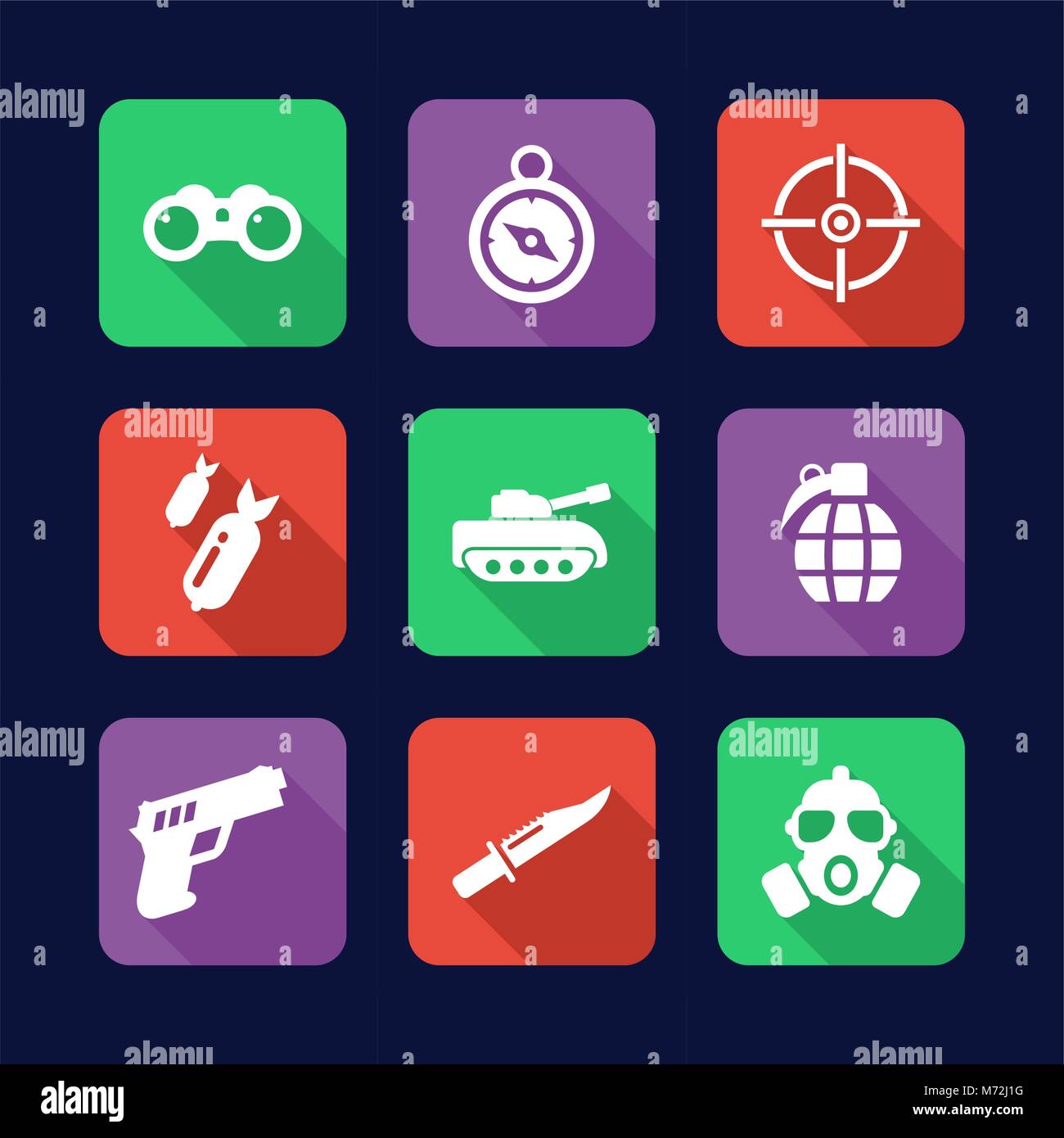 Military Icons Flat Design Stock Vector Image & Art - Alamy
