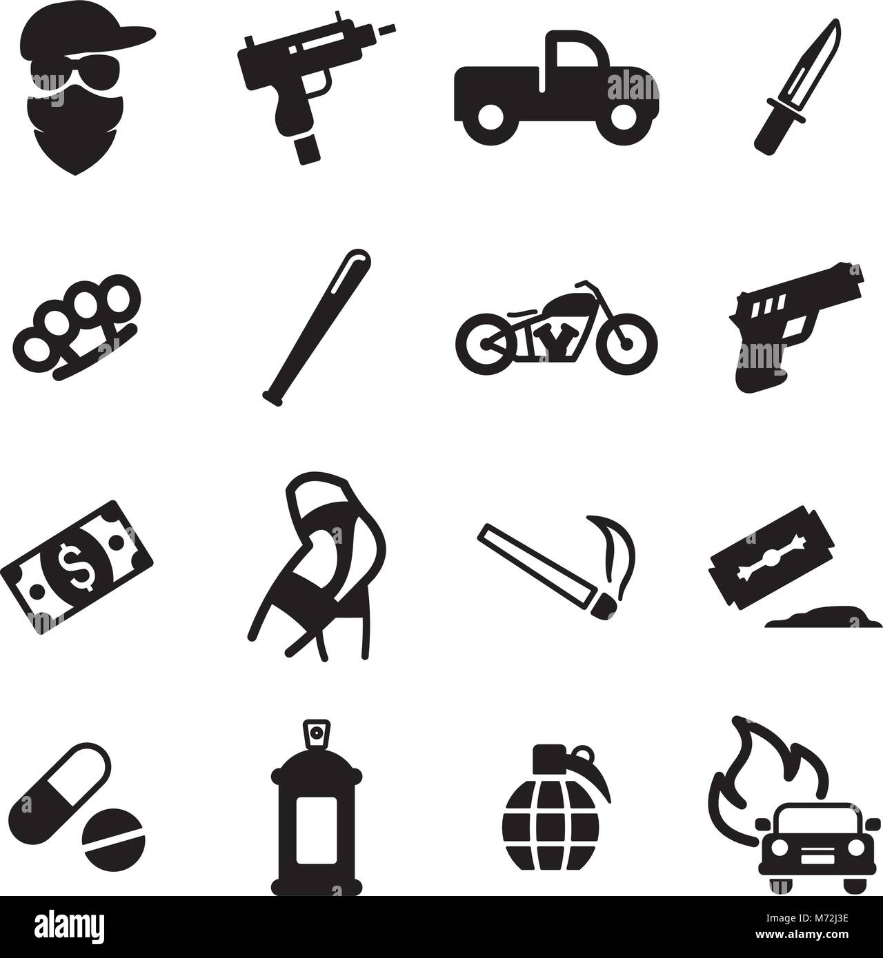 Modern Gangster Icons Stock Vector Image & Art - Alamy