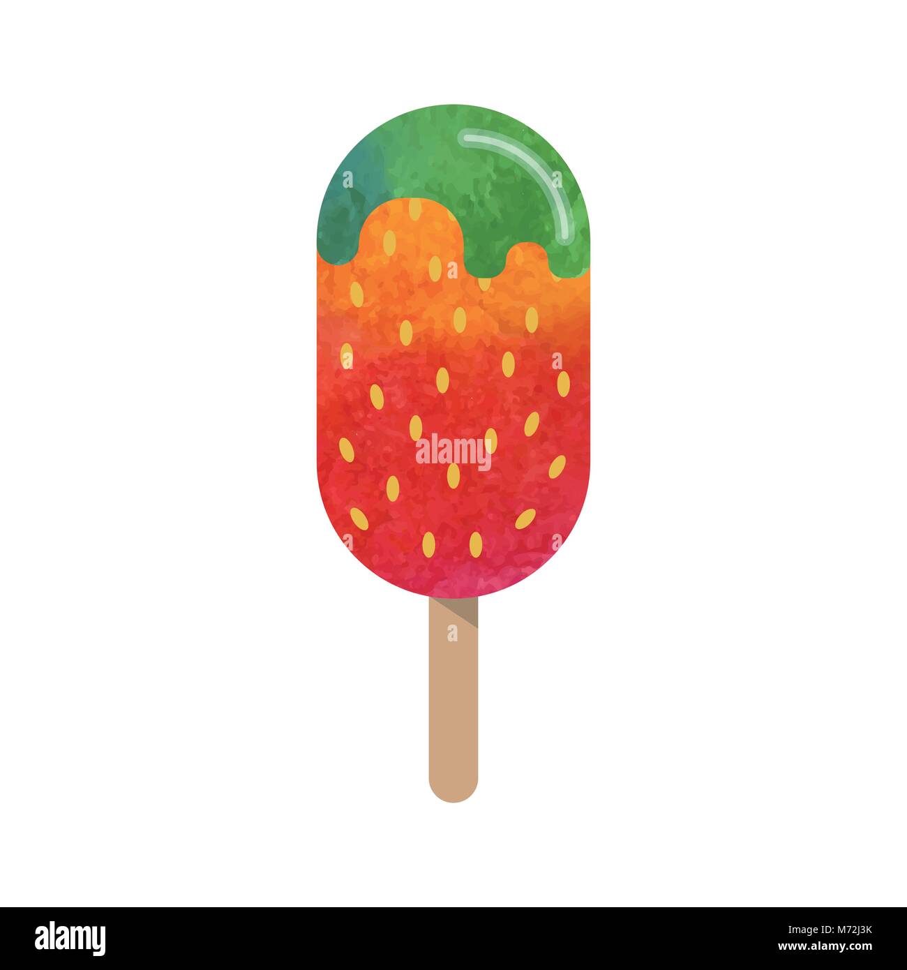 Colorful watercolor texture vector popsicle ice cream sweet summer ...