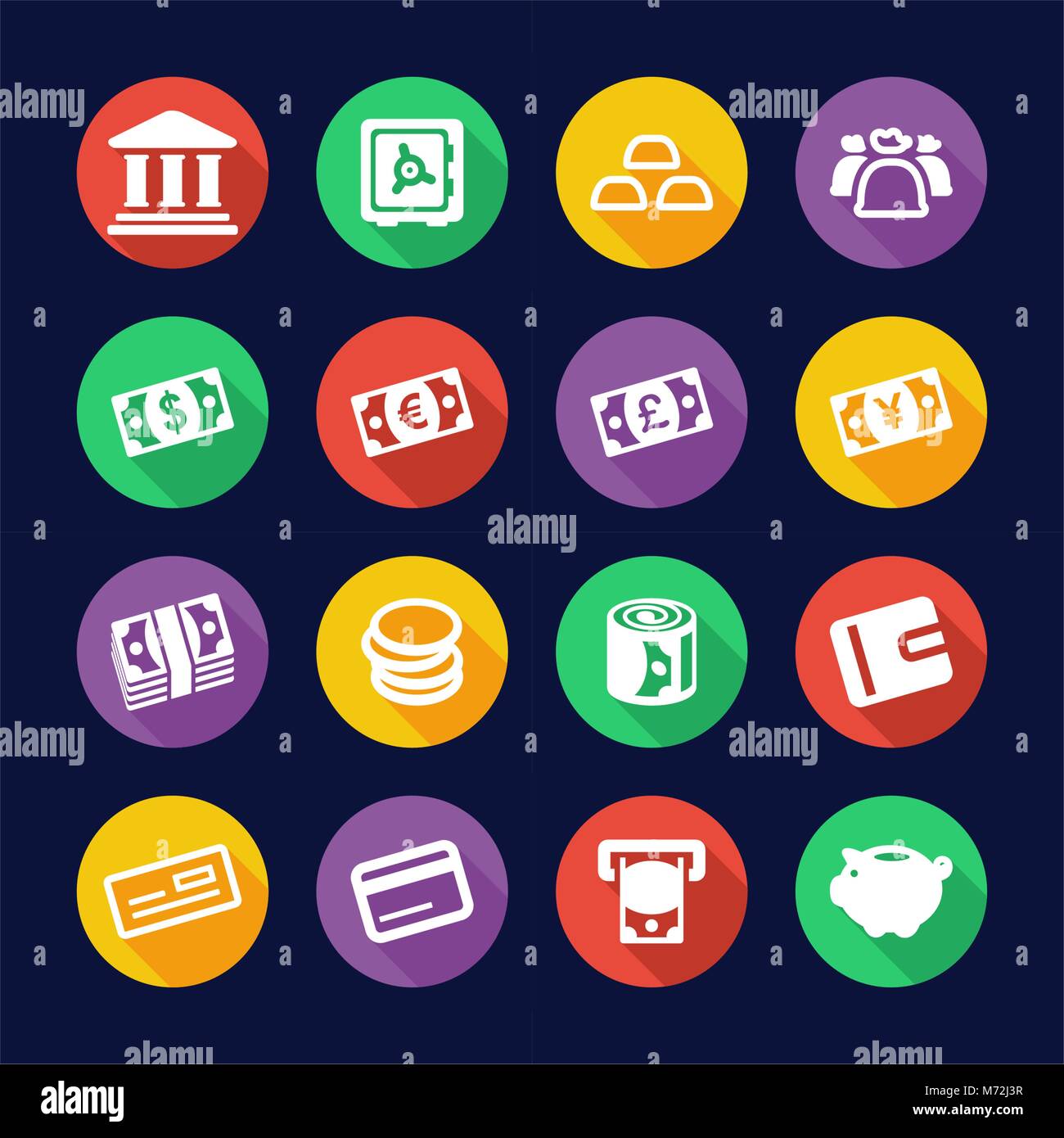 Money Icons Flat Design Circle Stock Vector Image & Art - Alamy