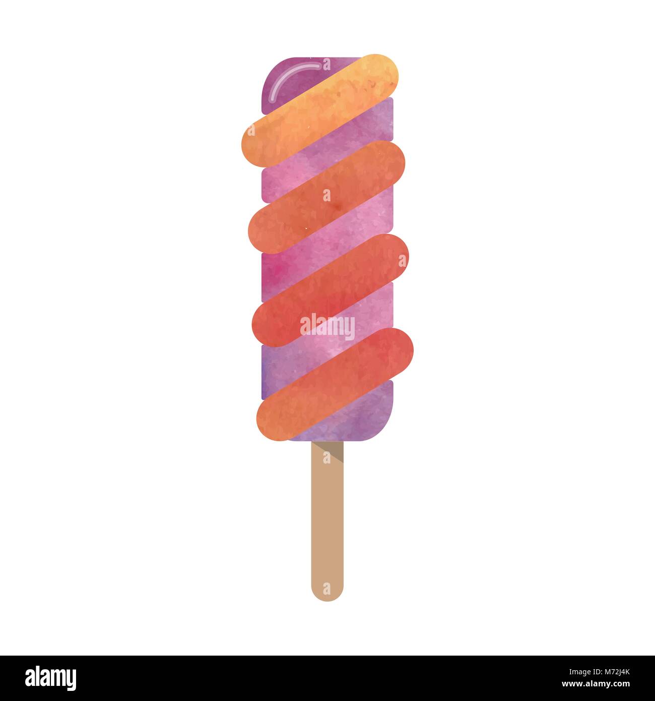 Colorful watercolor texture vector popsicle ice cream sweet summer ...