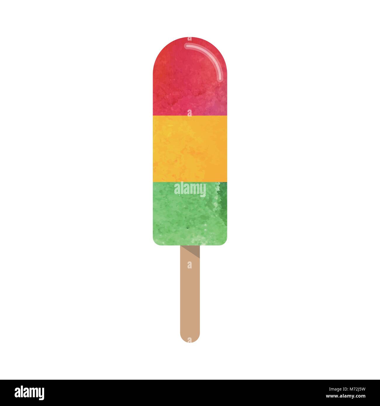 Colorful watercolor texture vector popsicle ice cream sweet summer ...