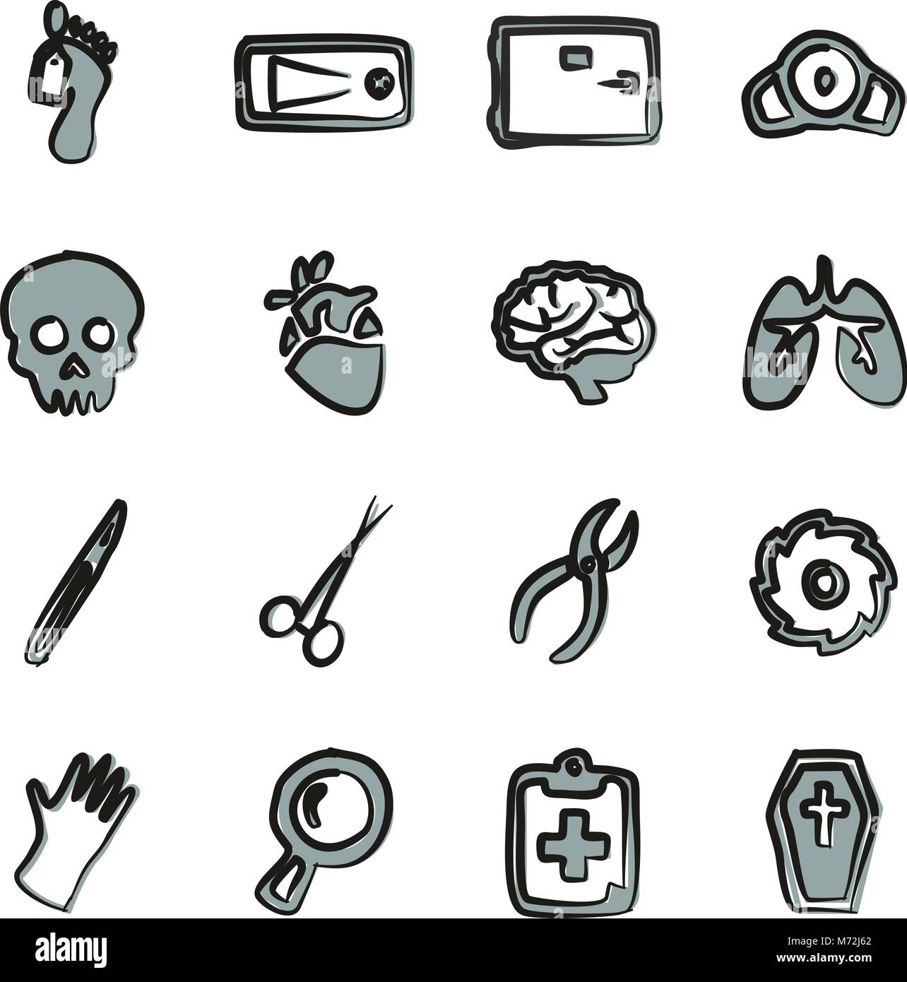 Morgue Icons Freehand 2 Color Stock Vector Image & Art - Alamy